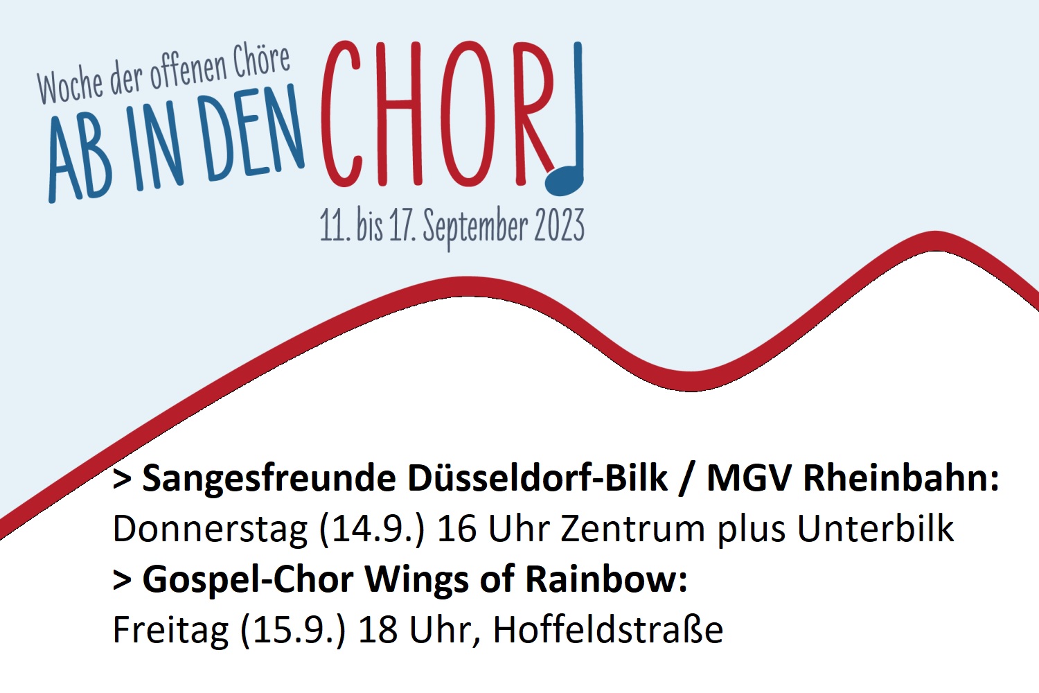 Düsseldorf: Einladung zu den Chorproben in der "Woche der offenen Chöre" - Ddorf-Aktuell ...